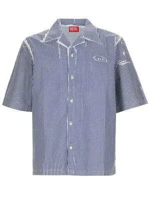 DIESEL® Striped Short-sleeve Button-up Shirt - Multicolour