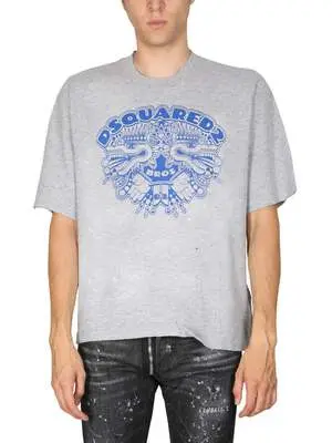 Dsquared2 Dragon Bros Football T-shirt - Grey