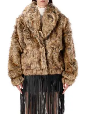 THE GARMENT Faux Fur Oversized Jacket - Brown