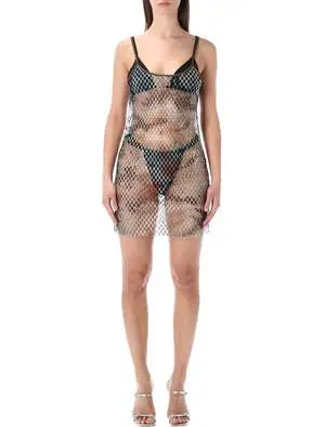 DIESEL® Mini Mesh Beach Dress With Open Back - Multicolour