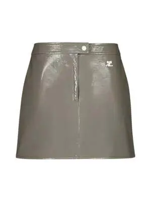 COURREGES Vinyl Mini Skirt - Grey