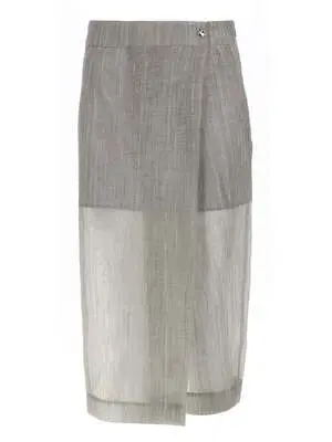THE GARMENT Delfi Button Wrap Midi Skirt