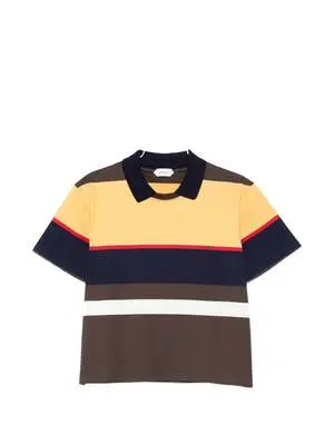Versace Striped Short Sleeve Polo Shirt - Multicolour
