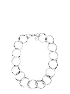 Raf Simons Brass Linked Rings Necklace - Silver