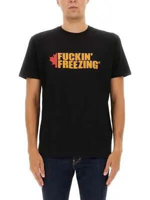 Dsquared2 Graphic T-shirt For - Black