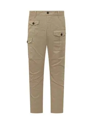 Dsquared2 Cargo Trousers With Button Detailing - Stone