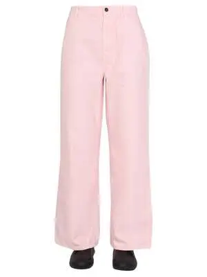 Raf Simons Wide Leg Cotton Denim Pants