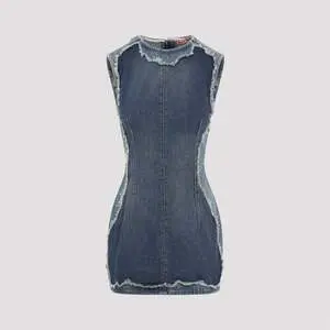 Acne Studios Denim Paneled Mini Dress - Blue