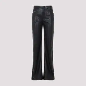 DIESEL® P-lain, Woman's Five Pocket Pants In Coated Fabric - Black