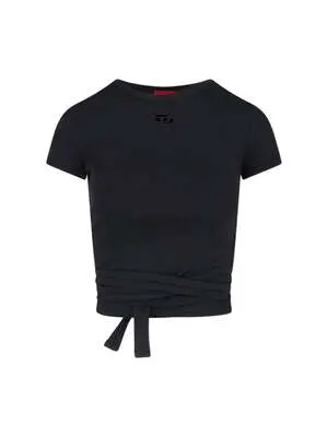 DIESEL® Slim Fit Ribbed T-shirt - Black