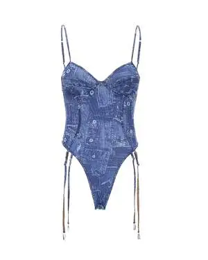 DIESEL® Denim Print Mini Bodysuit - Blu