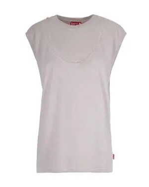 DIESEL® Short Sleeve T-shirt With Decorative Neckline - Grigio