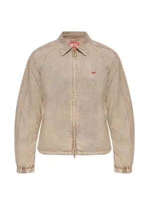 DIESEL® Zip-up Jacket With Adjustable Hem - Beige