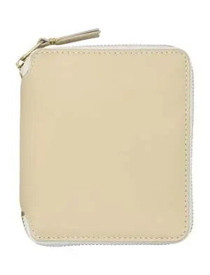Comme Des Garçons Smooth Leather Vertical Zip Around Wallet - Beige