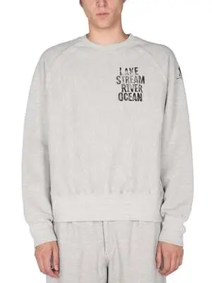 Engineered Garments Printed Crew Neck Sweatshirt - Grey