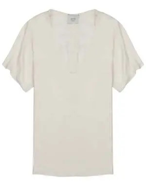 ALYSI Silk Twill Blouse - Ivory