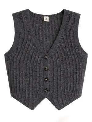 THE GARMENT Sleeveless Knit Vest With V-neckline - Grey