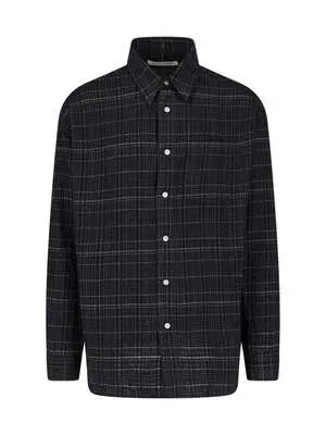 SUNFLOWER Plaid Button-up Shirt - Black