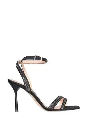 LEONIE HANNE X LIU JO Camelia Embellished Stiletto Sandals - Black