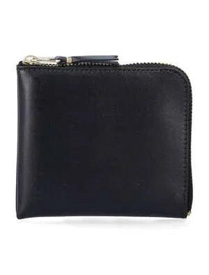 Comme Des Garçons Mini Zip Wallet Compact Smooth Leather - Black