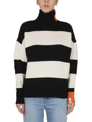 RIGHT FOR High Neck Rugby Shirt With Ribbed Cuffs - Multicolour