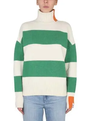 RIGHT FOR High Neck Rugby Shirt With Ribbed Cuffs - Multicolour