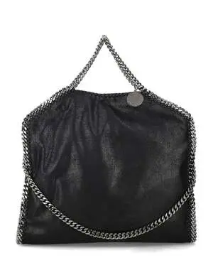 Stella McCartney Black Faux Leather 3-chain Mini Handbag - Nero