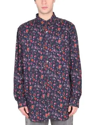 Engineered Garments Floral-print Shirt - Blue