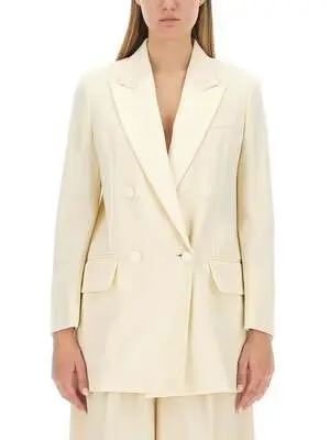 Max Mara Double Breasted Wool Blend Jacket