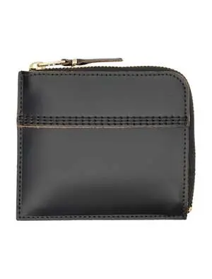 Comme Des Garçons Mini Triple Stitch Leather Wallet 9.5 X 11 Cm - Black