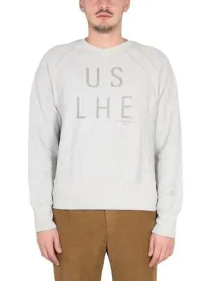 Engineered Garments Crewneck Sweatshirt With Front Logo Print - Grey