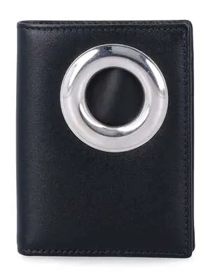 Comme Des Garçons Leather Wallet Compact Design - Nero