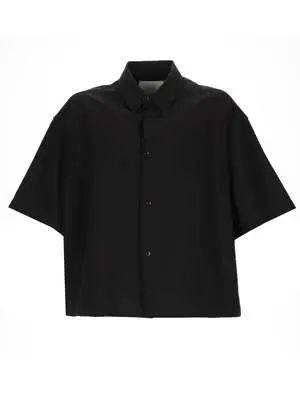 Studio Nicholson Oversized Short-sleeve Button-up Shirt - Black