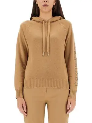 Max Mara Ananas Wool And Cashmere Hoodie - Beige