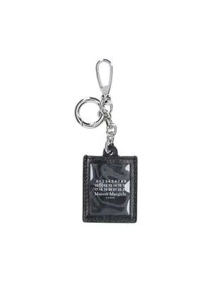 MAISON MARGIELA Leather Logo Keychain - Black