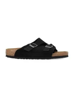 BIRKENSTOCK S Classic Suede Sandals - Black