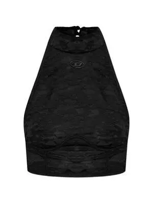 DIESEL® Halterneck Mini Bralette With Back Design - Nero