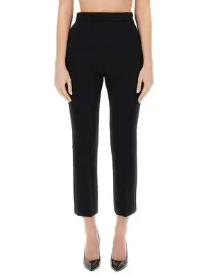 Max Mara Regular Fit Wool Trousers - Black