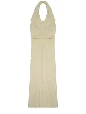 ALYSI Silk Halter Neck Dress - Yellow