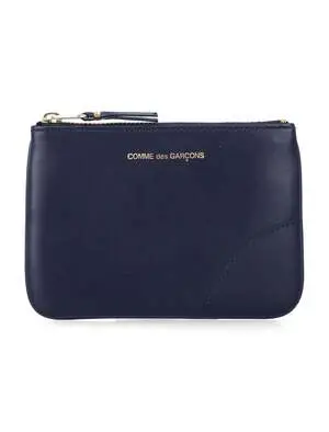 Comme Des Garçons Mini Leather Pouch Handbag - Blue