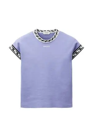 Versace Embroidered Logo Crewneck T-shirt - Viola