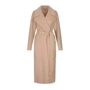 Sportmax 100% Virgin Wool Belted Dress With Pockets
