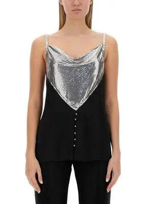 Rabanne Slim Fit Metallic Insert Top - Multicolour