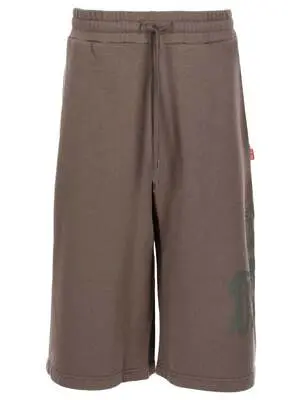 DIESEL® Graphic Wide-leg Sweat Shorts - Brown