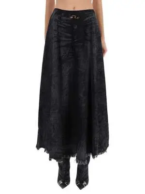 DIESEL® Denim Mini Skirt With Logo Detail - Black