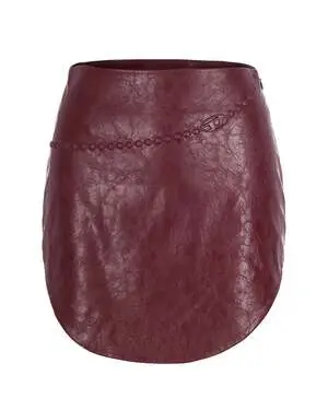 DIESEL® Denim Mini Skirt With Logo Detail - Rosso