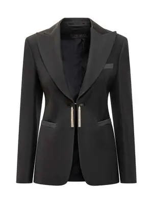 Max Mara Elegant Virgin Wool Blazer - Nero