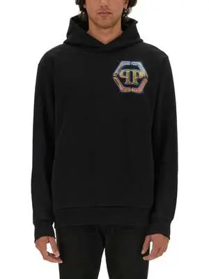 Philipp Plein Zip-up Logo Sweatshirt - Black