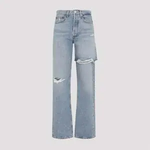 AGOLDE Ripped Cotton Jeans - Blue