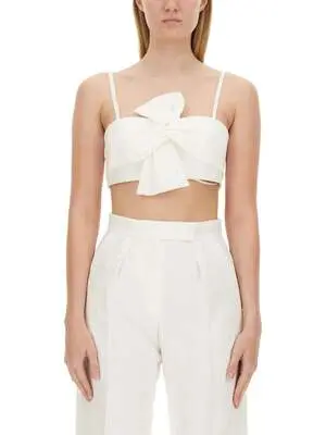 Max Mara Bow Detail Top - White